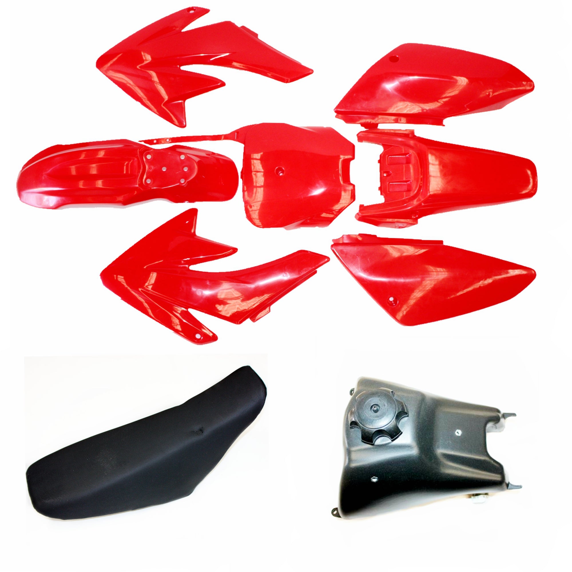RED Fairing Fender Guard + Seat+ Fuel Tank CRF70 150cc PIT PRO Dirt Bi ...