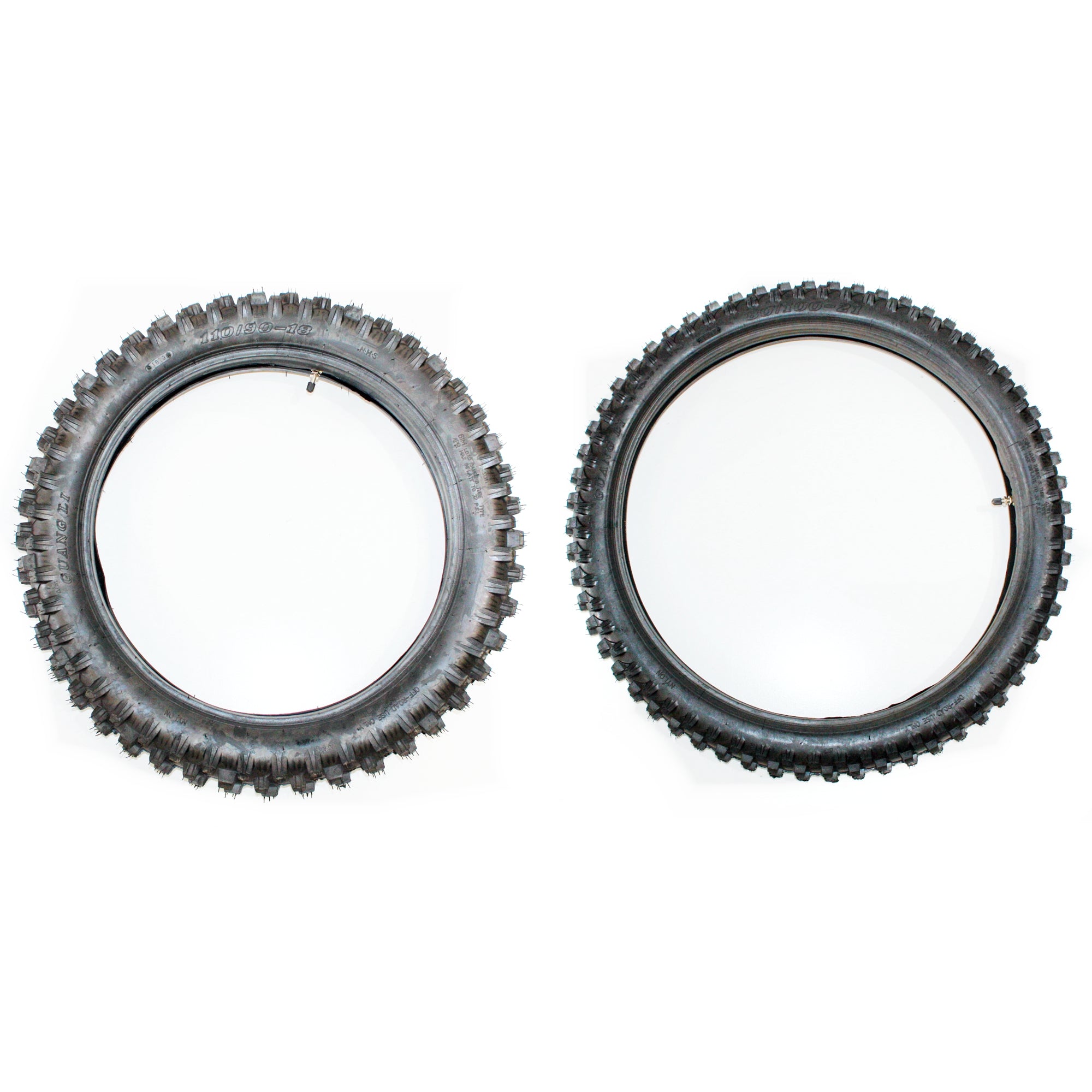 21 Inch Front + 18 Inch Rear Knobby Tyre Tire + Tubes PIT PRO TRAIL MX ...