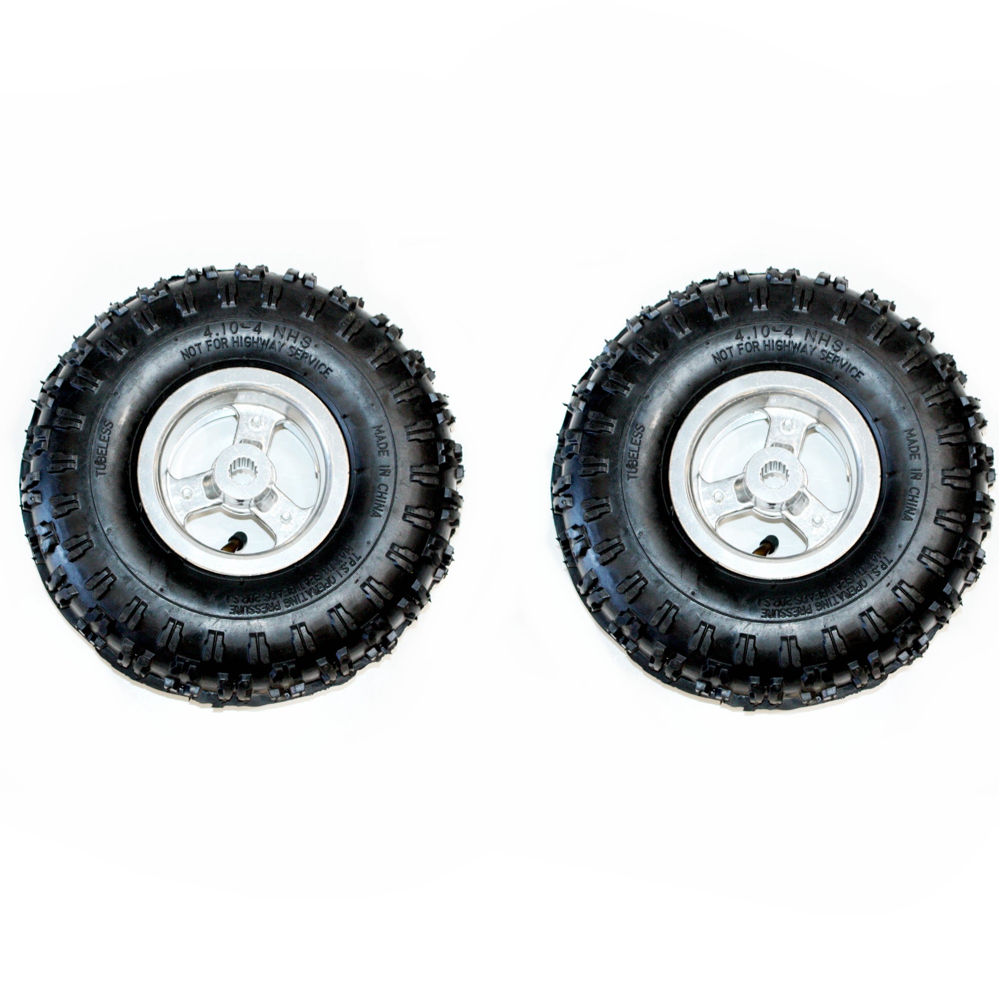 2X 4.10 - 4 4" Inch Rear Back 16T Spline Wheel Rim Tyre 49cc Mini Quad ...