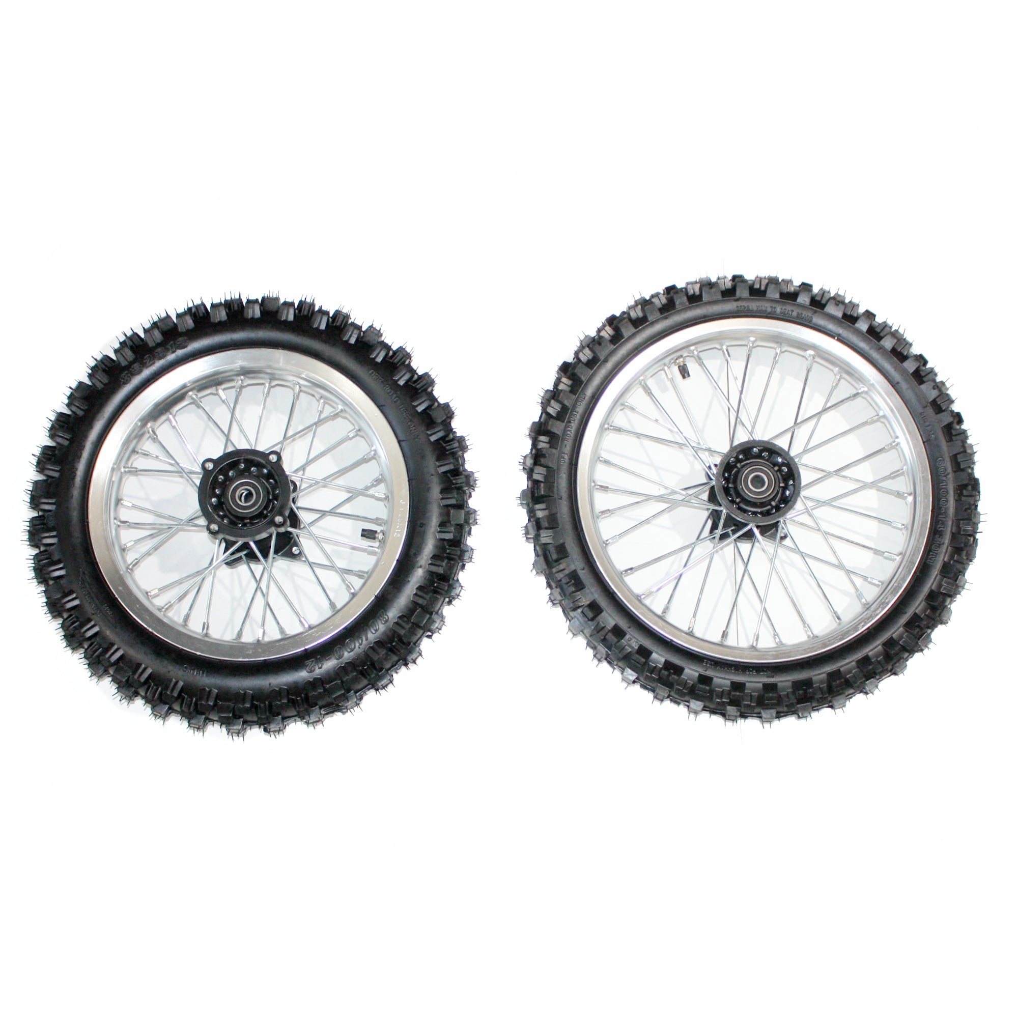 SV 12mm 14 Inch Front + 12 Inch Rear Back Wheel Rim Tyre Tire PIT PRO ...