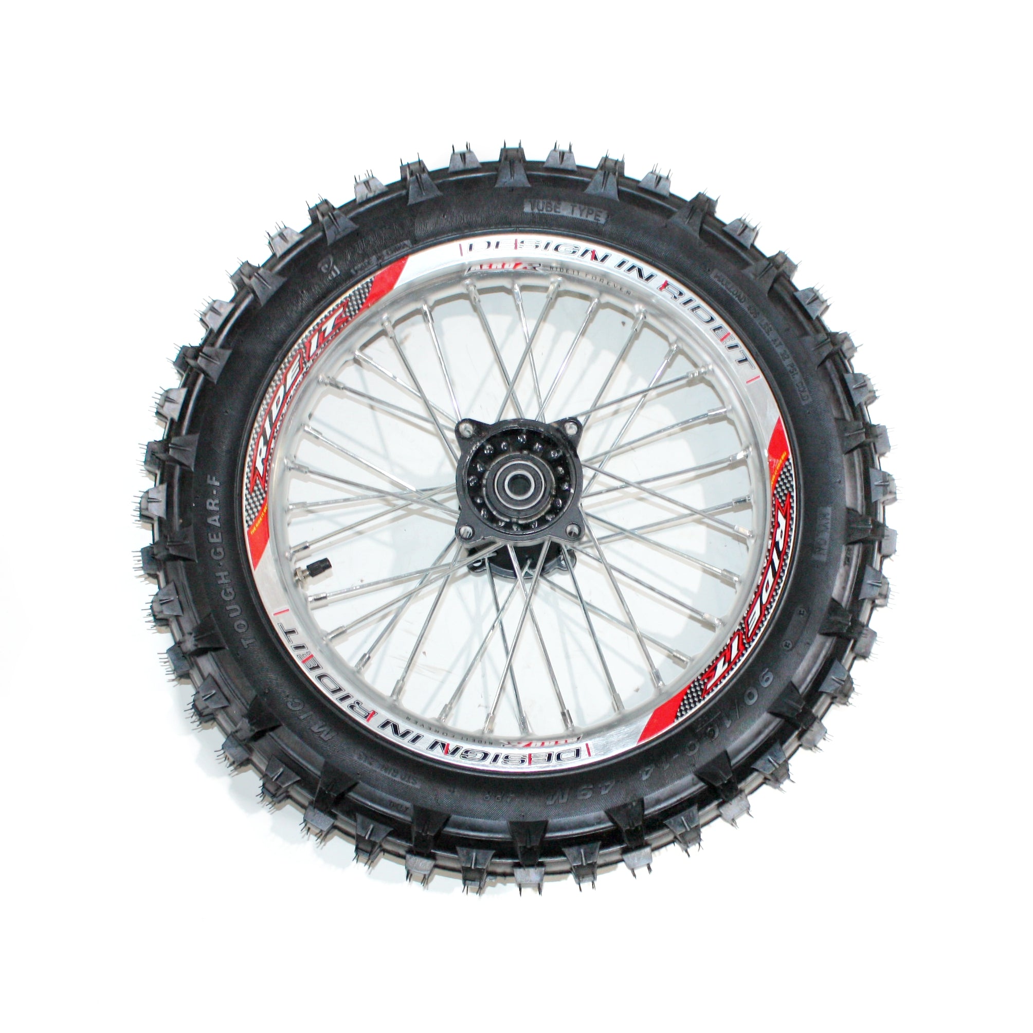 SILVER 90/100 - 14 14" Inch Rear Back Wheel Rim Tyre Tire PIT Dirt Bik ...
