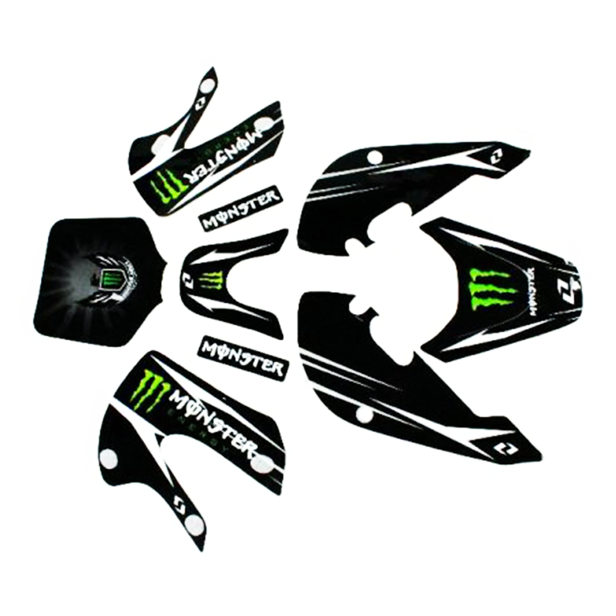 MONSTER Decals Graphic Stickers Kit KLX110 STYLE Fairing PIT PRO Dirt ...