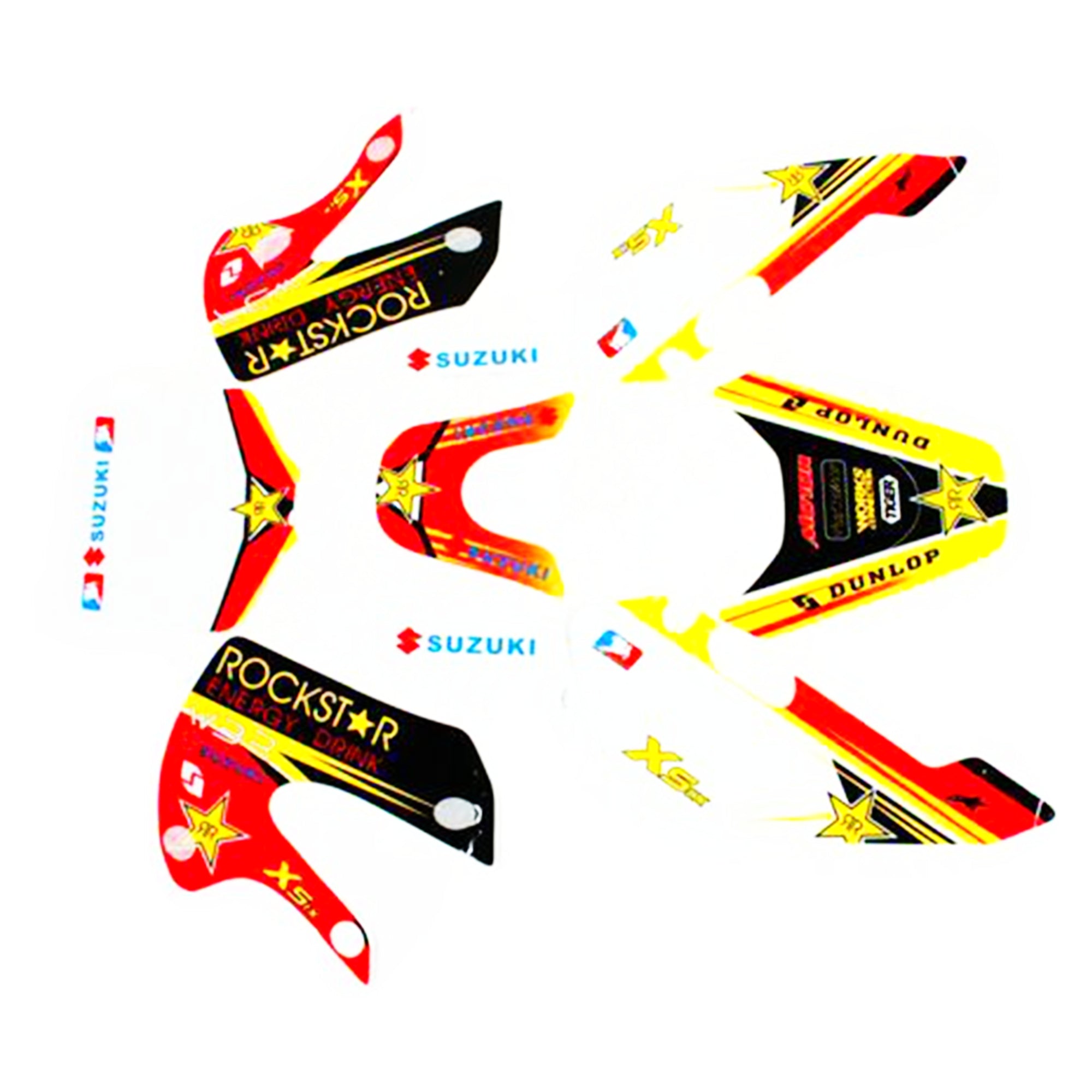 ROCKSTAR Decals Graphic Sticker Kit KLX110 Style Fairing PITPRO TRAIL ...